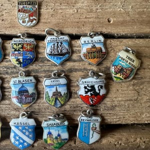 Vintage Silver Germany Tourist Shield Charms Old German Coat Arms Flags ...