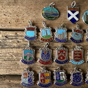 Vintage Silver Scotland Tourist Shield Charms Scottish UK Coat Arms ...