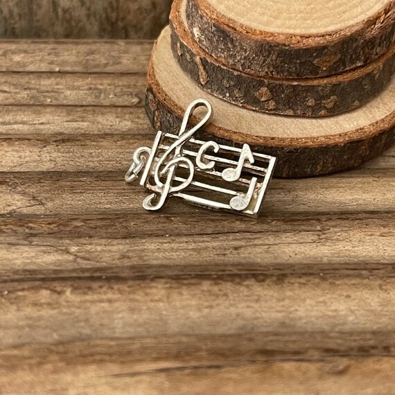 Vintage Solid Silver Musical Stave Staff Charm Treble Clef - Etsy