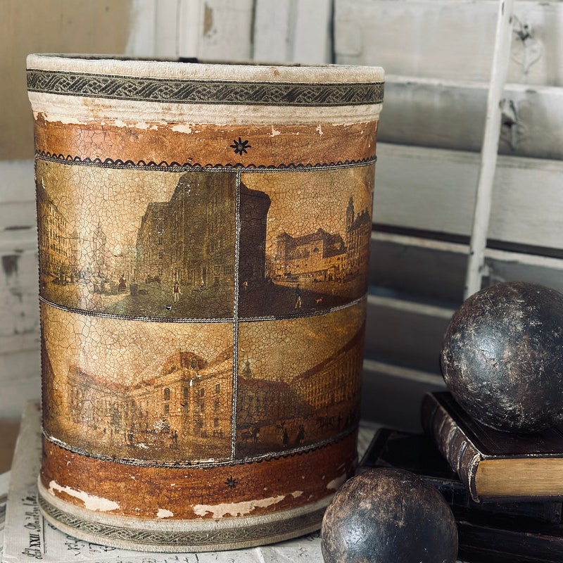 Vintage Trash Can - Etsy