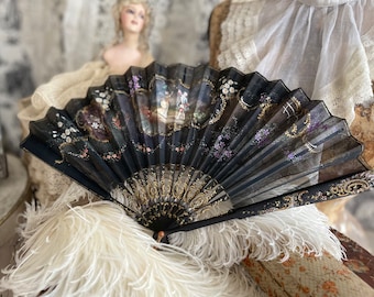 Antique Victorian Feather Fan Beautiful needs Small Repairs - Etsy