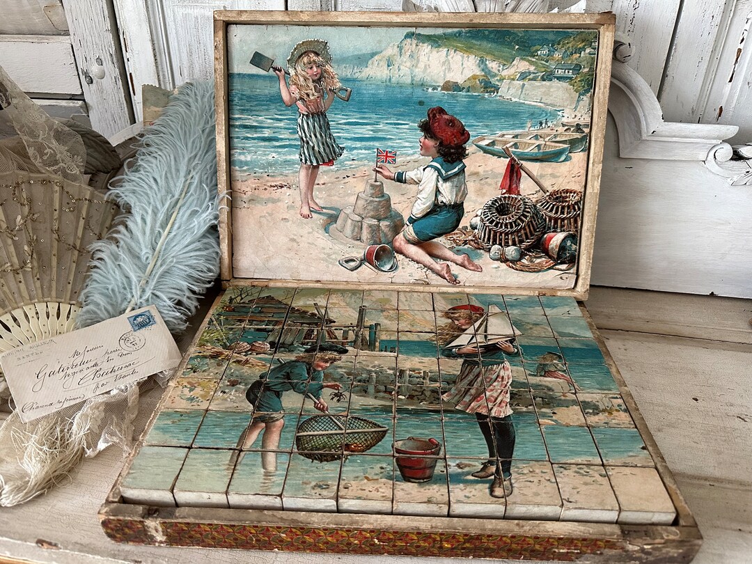 Victorian Large Wooden Dice Puzzle Cubes Dice Game Complete - Etsy