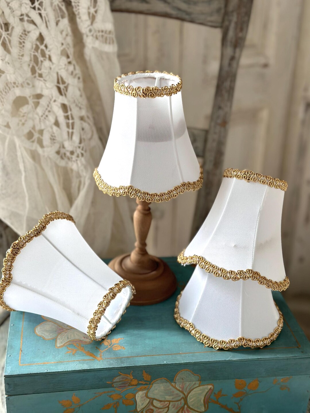 4 Vintage Lamp Shades - Hats - Lamp Shades - Shabby Chic - Etsy