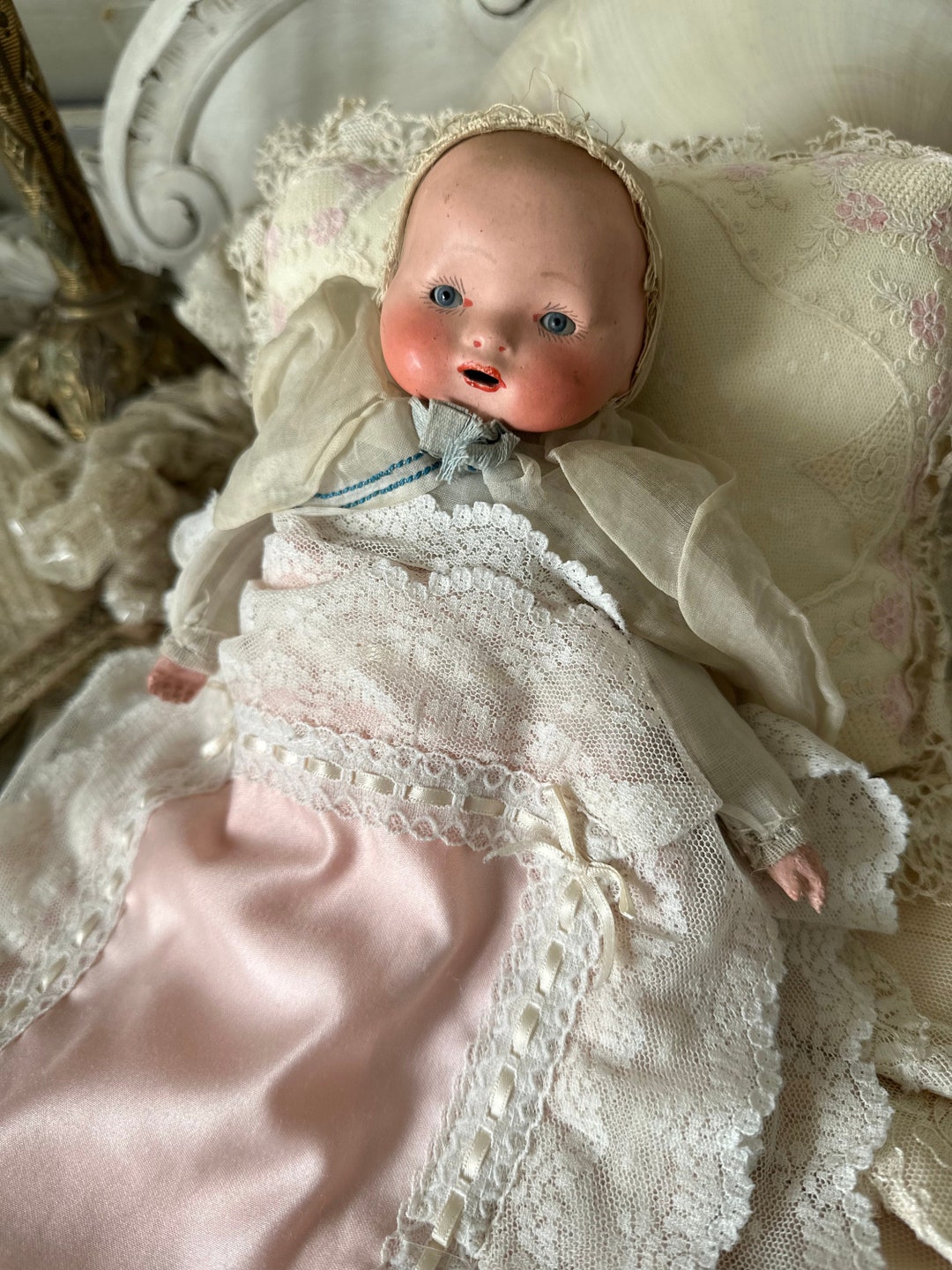 Sweet Old Baby Doll Baptism Doll Dream Doll With Lace Pillow - Etsy