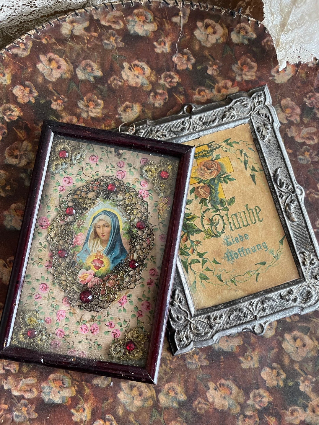 Antique Kitsch Icons of the Madonna Monastery Work, Faith-love-hope ...
