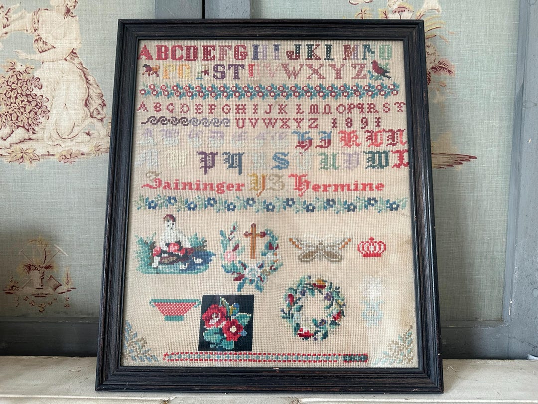 Original ABC Sampler From 1891 - Antique Embroidery Sampler - Museum ...