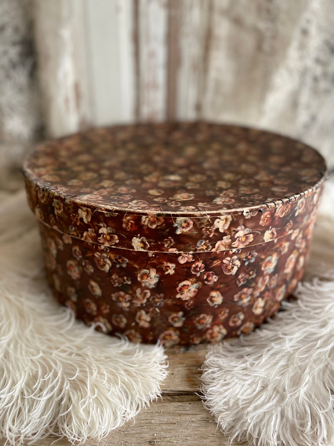 Beautiful Antique Hat Box Around 1910 Violen - Storage Box - Hat Box - Etsy