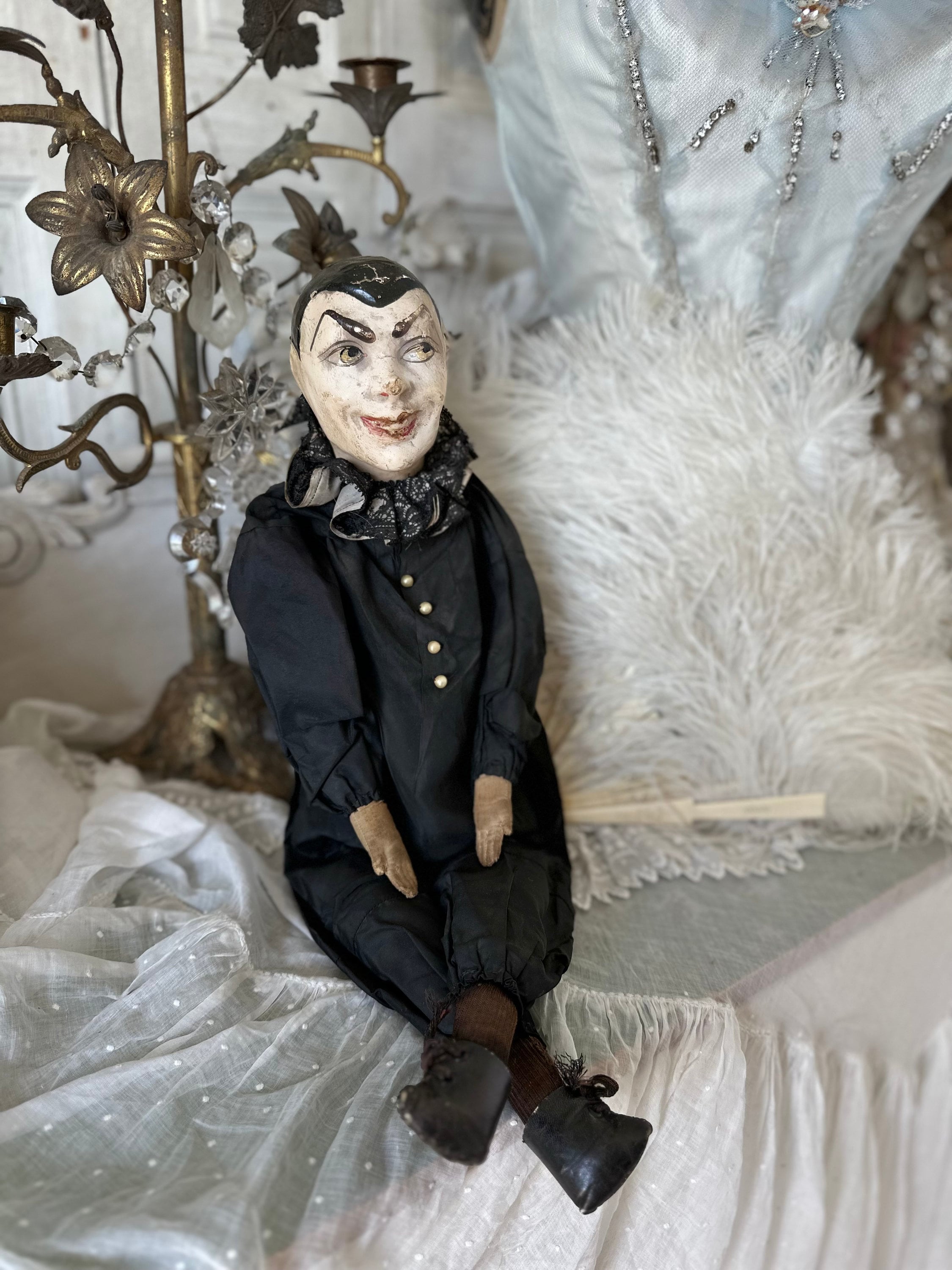 Antique 1920s Pierrot boudoir Doll Bajazzo Harlequin Jester - Etsy