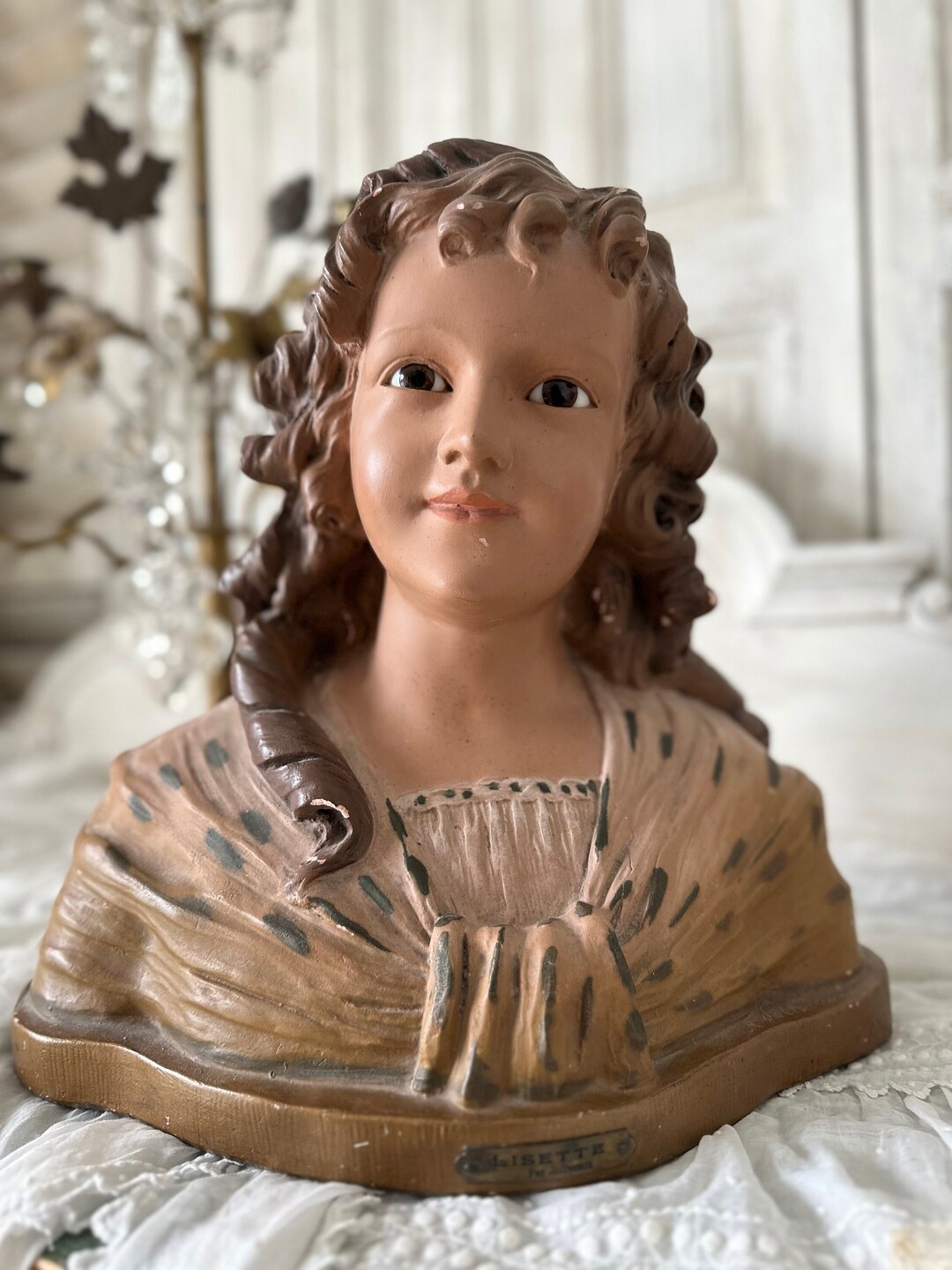 Antique French Child Bust With Glass Eyes Sculpture Bust Around 1900 - Etsy