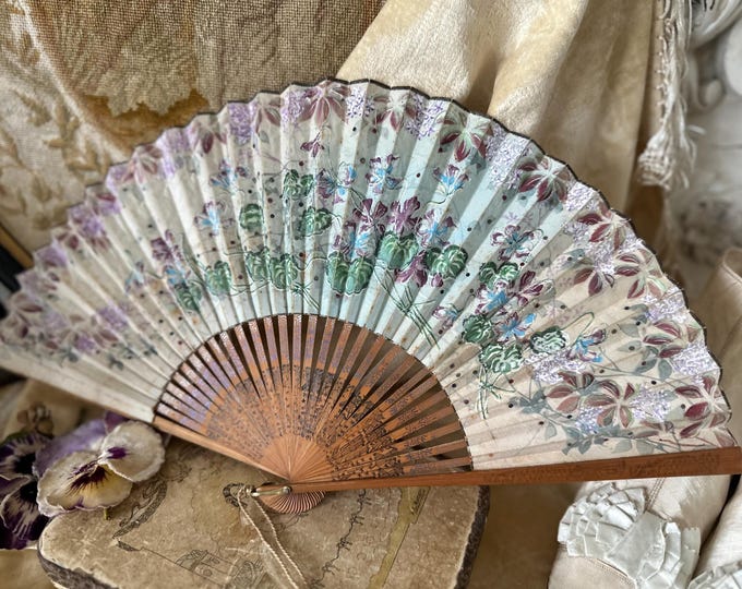 Enchanting 1920s Antique Fan Handfan Floral Art Deco Japan Style - Etsy