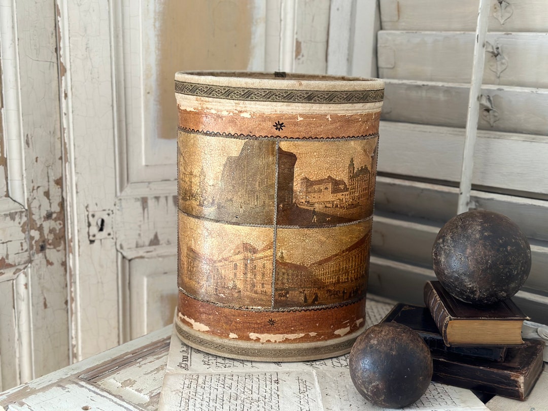 Vintage Mid Century Wastepaper Basket Trash Can Style Furniture Vienna ...