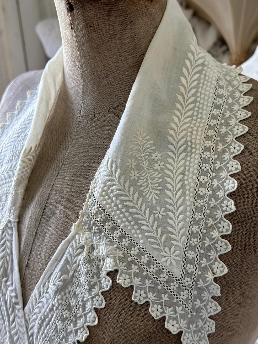 French Embroidered Fichu Collar – Antique Original Made of Delicate ...