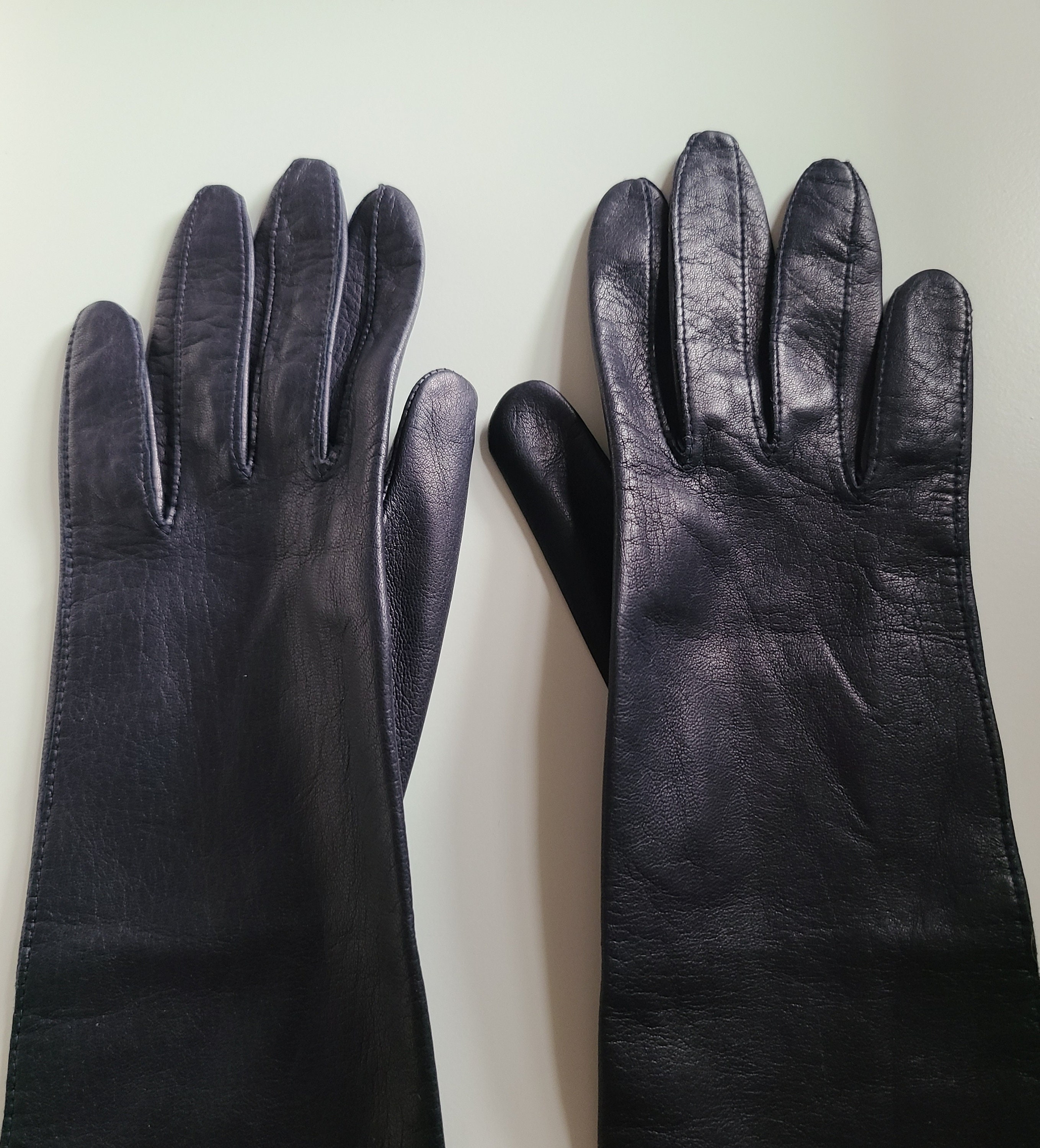 Vintage Long Leather Gloves. - Etsy