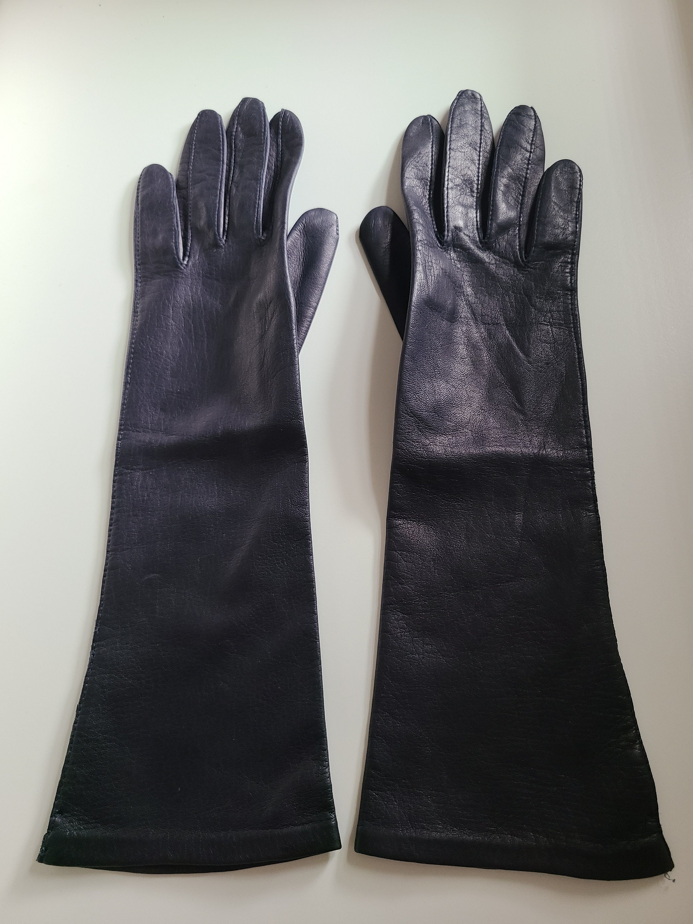 Vintage Long Leather Gloves. - Etsy
