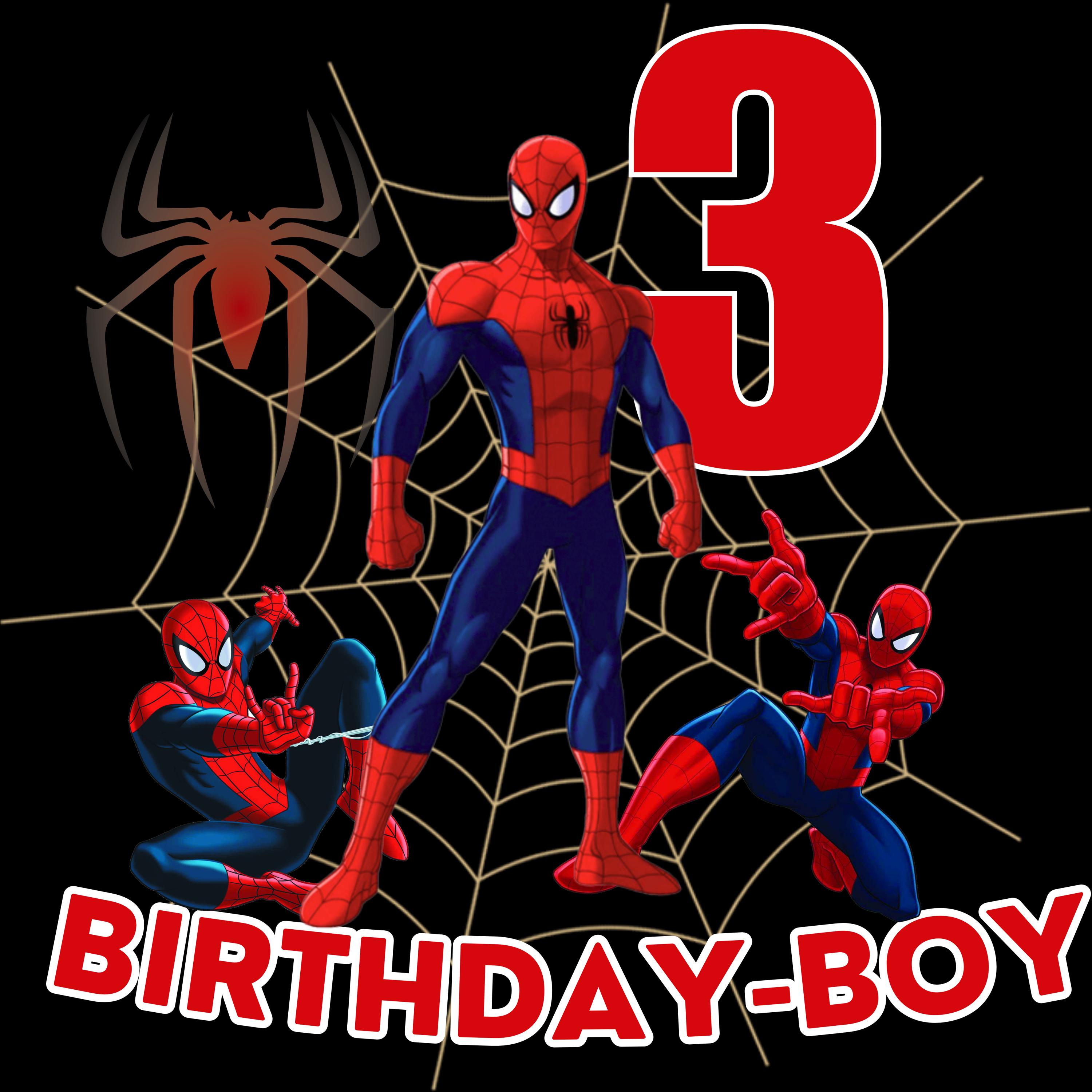 Spiderman Birthday Boy 3 DTF Sublimation Graphic, Vibrant Color - Etsy