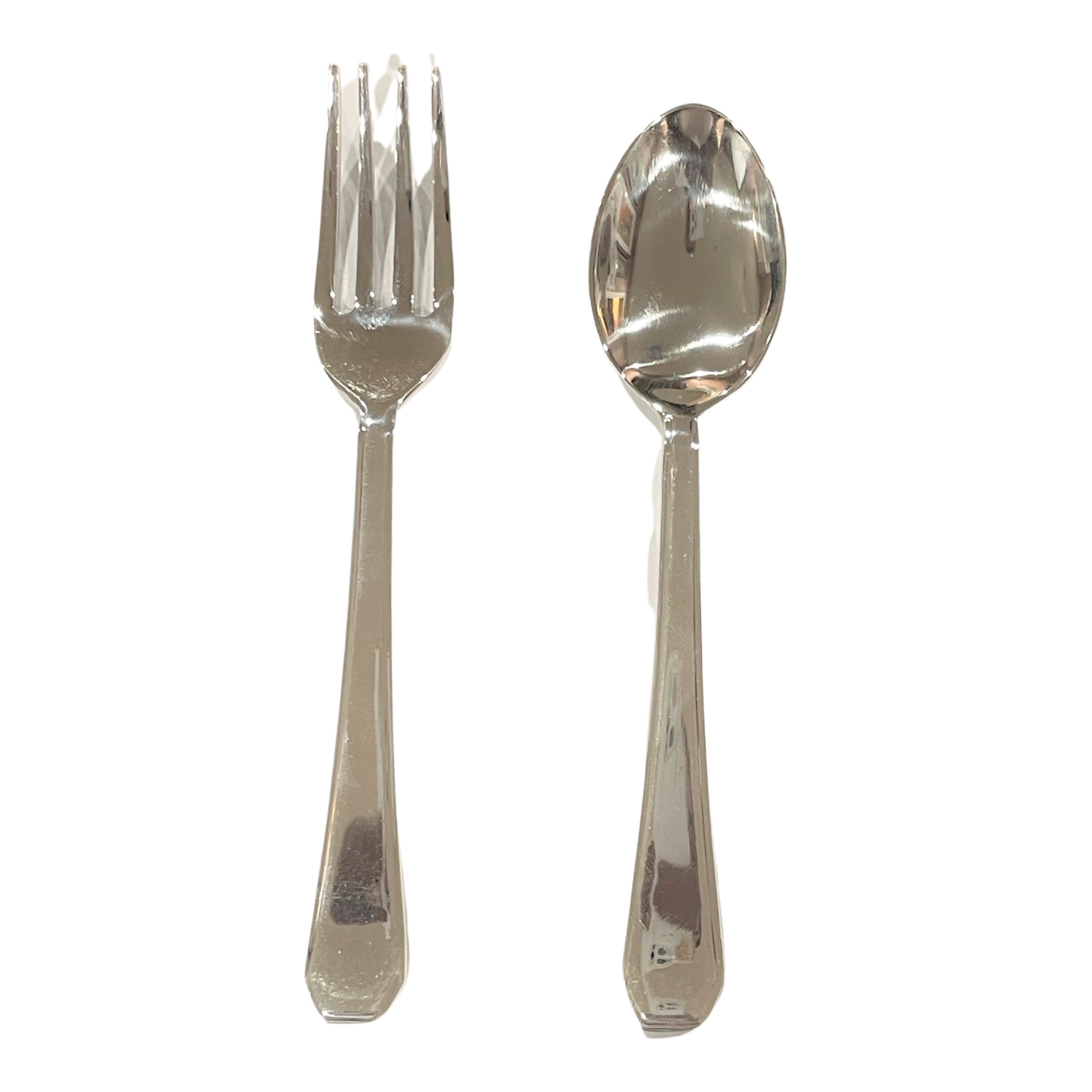 925 Sterling Silver Hallmarked Heavy Dinner Spoon and Fork Set - Etsy