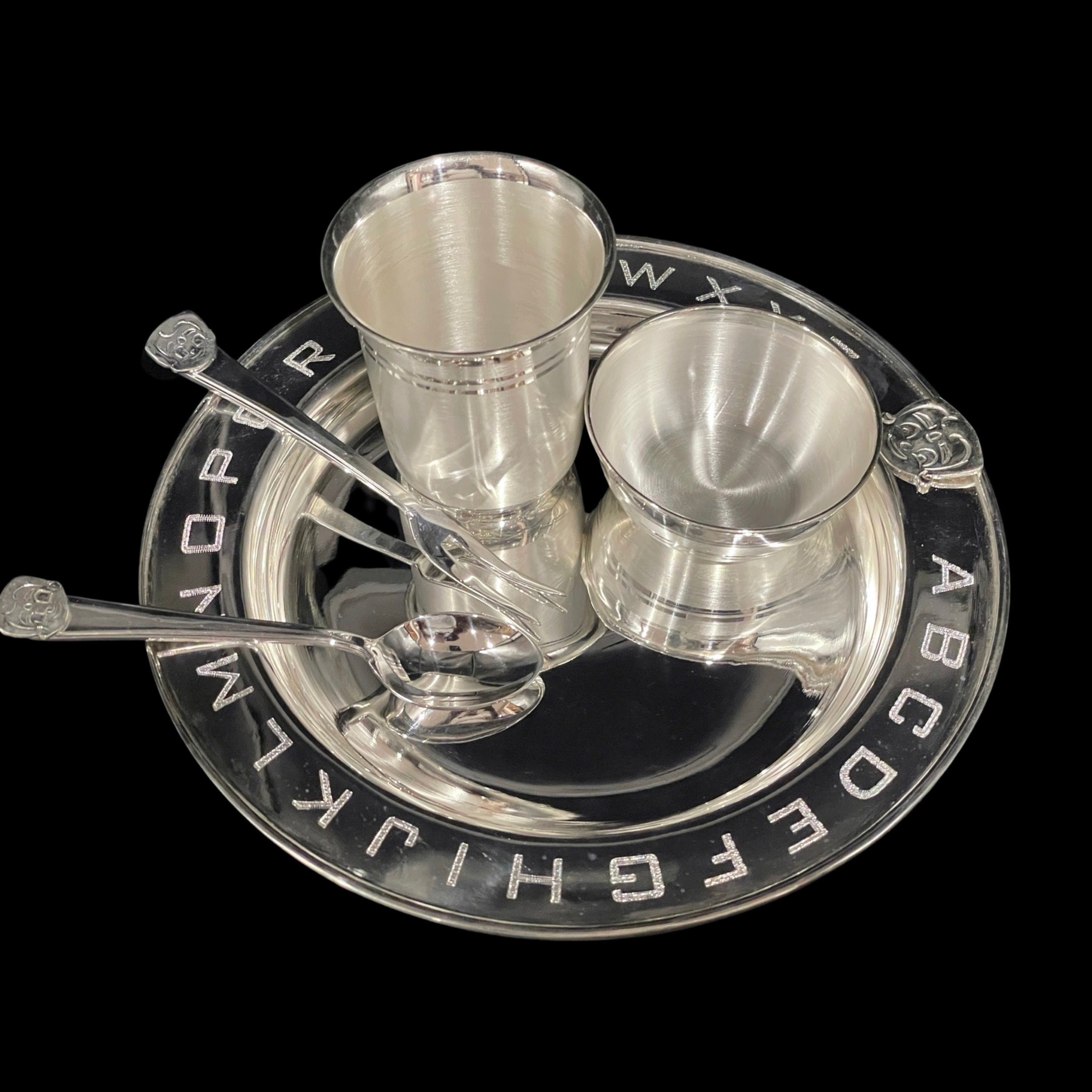 999 Pure Silver 7.0 Inch Hallmarked Alphabet Dinner Set for - Etsy