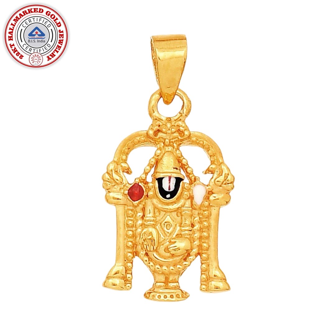 916 Gold Twenty Two Karat (22kt) Hallmarked Balaji Pendant - Style#04 ...
