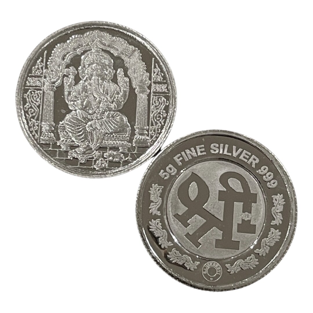 999 Pure Silver Ganesha 5 Grams Coin - Figurine#02 - Etsy