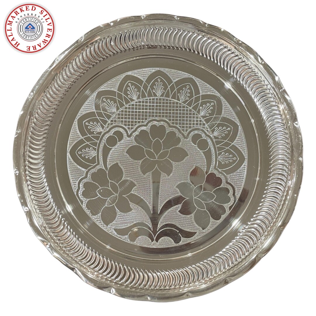 925 Sterling Silver Hallmarked Designer Puja Plate - Style#05 - Etsy