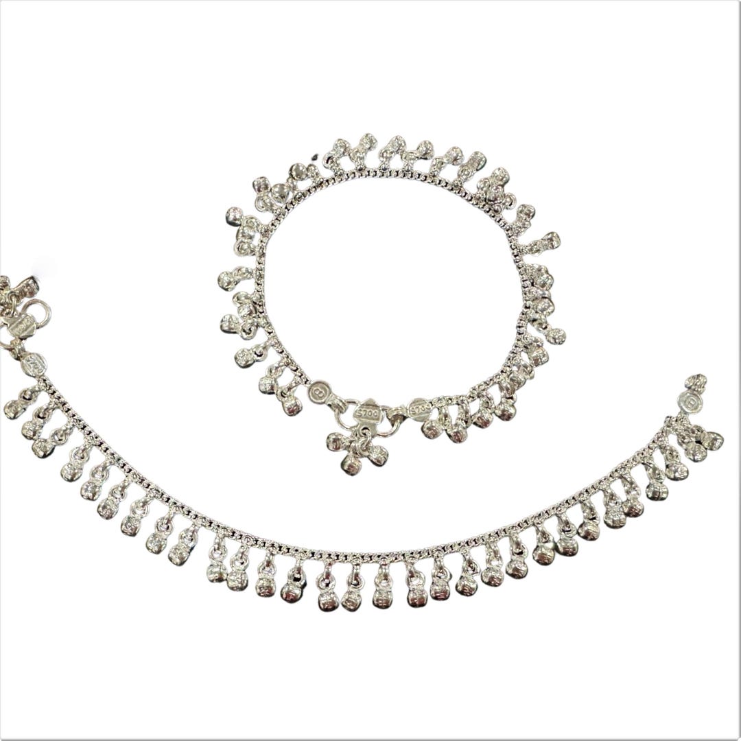 700 Silver Kids Traditional Bell Anklet - Style#02 - Etsy