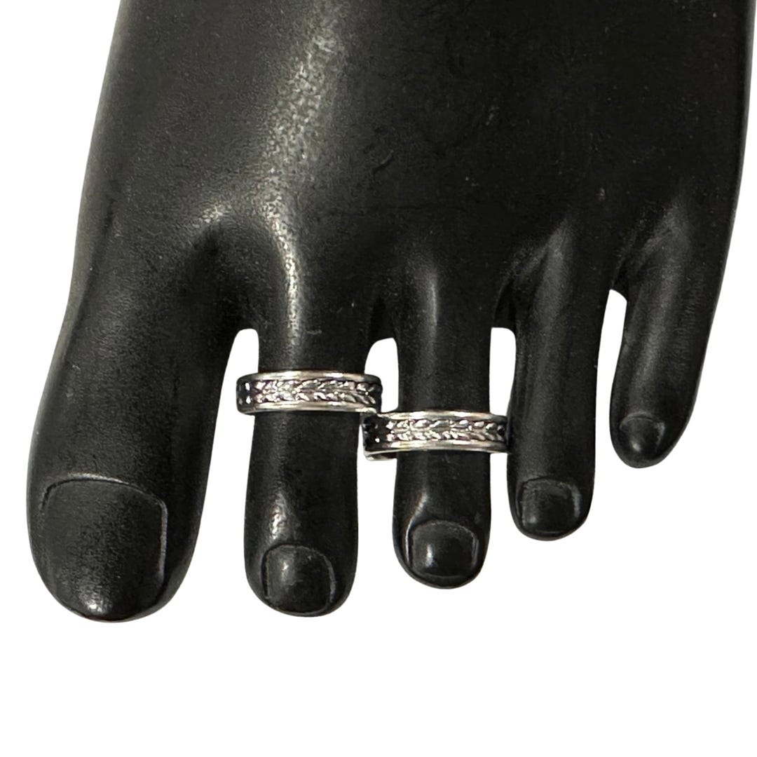 925 Sterling Silver Oxidized Toe-rings - Design #08 - Etsy