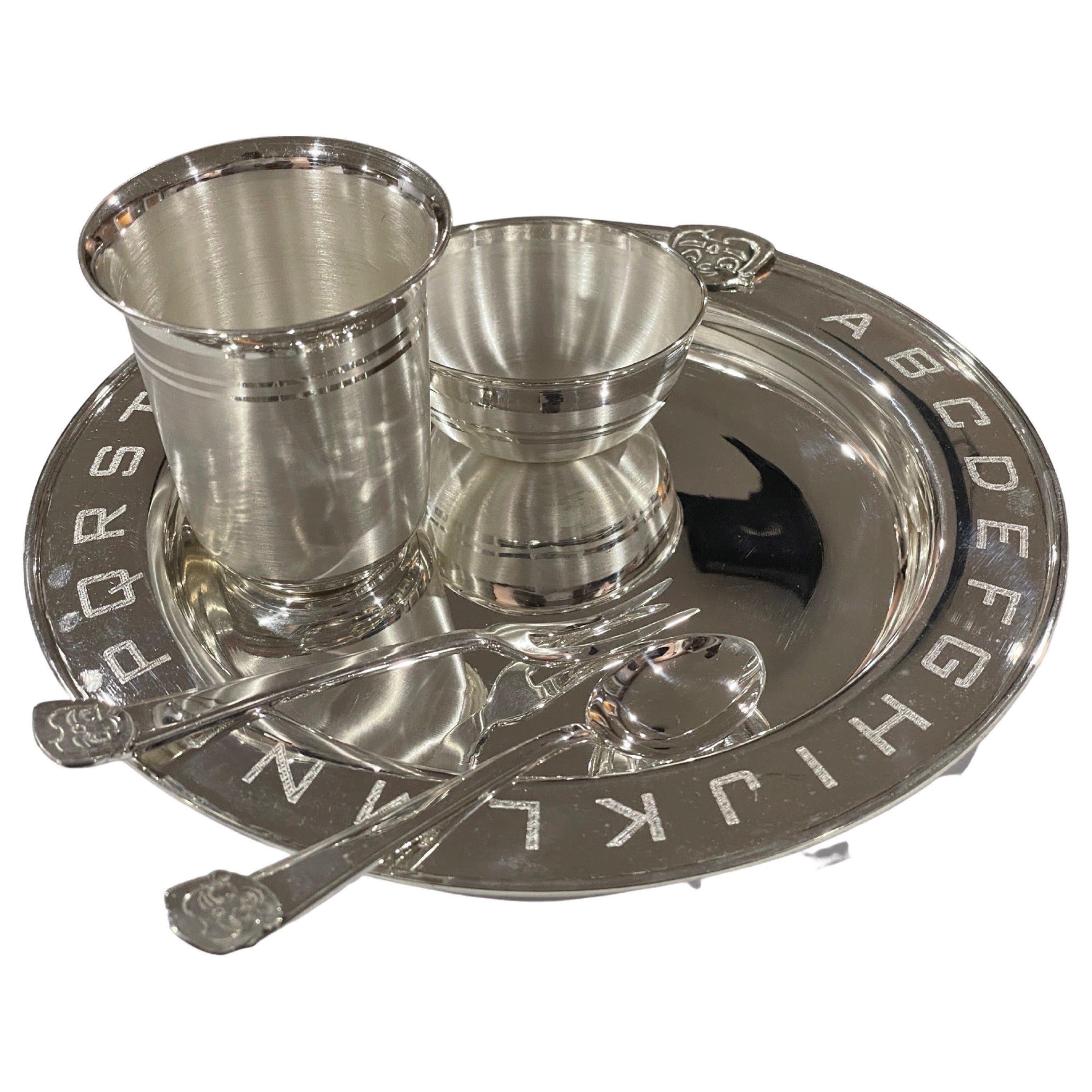 999 Pure Silver 7.0 Inch Hallmarked Alphabet Dinner Set for - Etsy