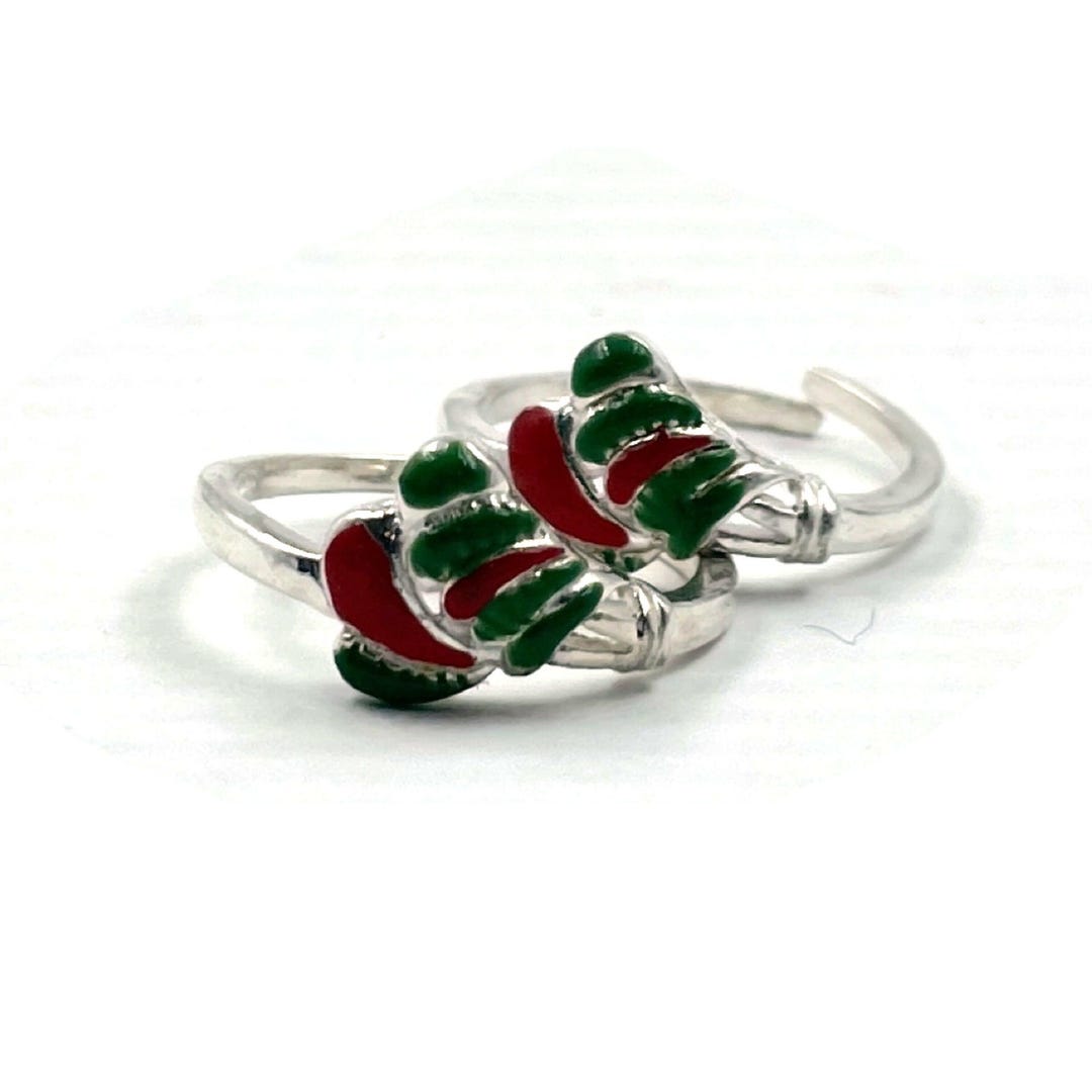 925 Sterling Silver Enamel Toe-rings - Design #03 - Etsy