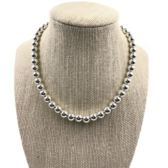 925 Sterling Silver 5 MM Beaded Ball Necklace - Design#08 - Etsy 925 Sterling Silver 5 MM Beaded Ball Necklace - Design#08 - Etsy
