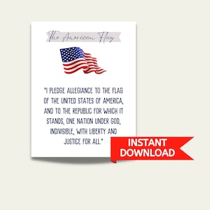 Pledge of Allegiance to the American Flag Homeschool Classroom - Etsy