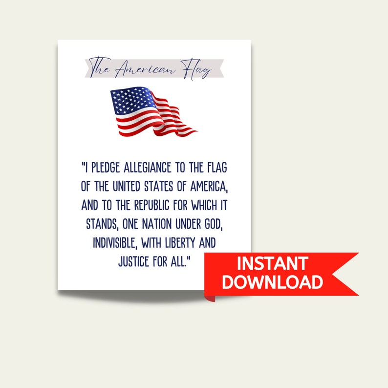 Pledge of Allegiance to the American Flag Homeschool Classroom - Etsy