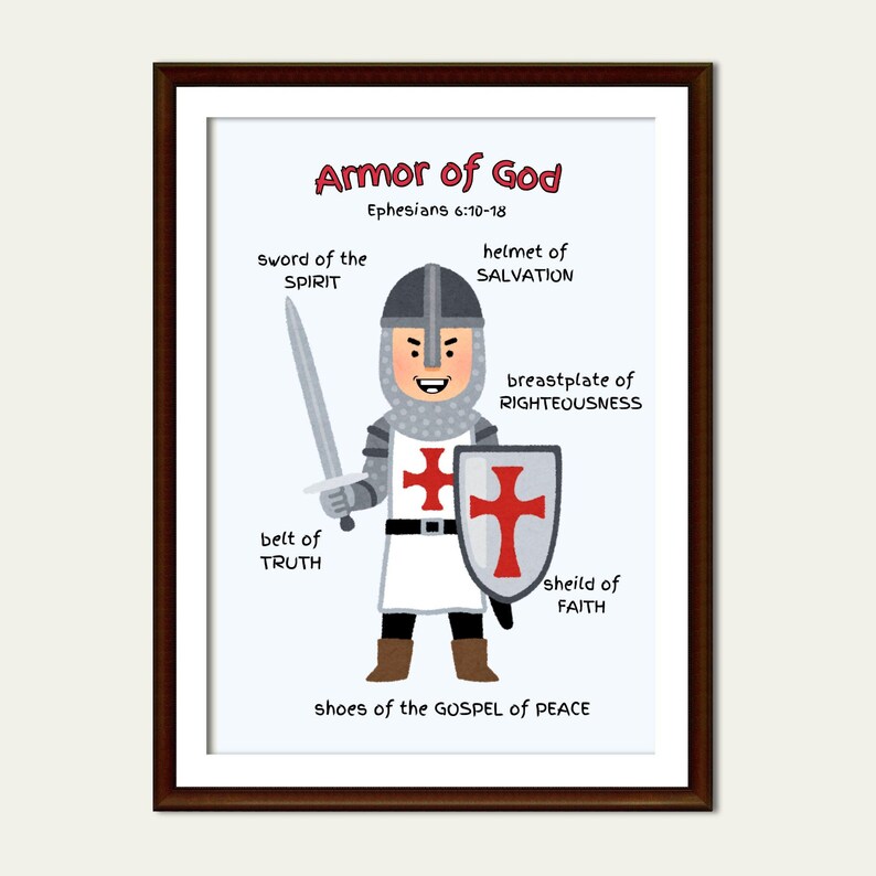 The Armor of God Poster for Sunday School Classroom Children's Church ...
