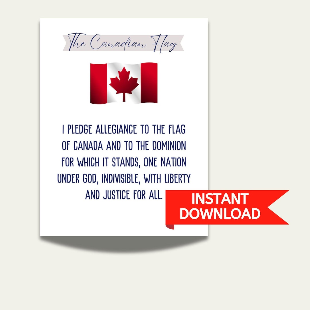 Pledge to the Canadian Flag Pledge of Allegiance to Canada Christian ...