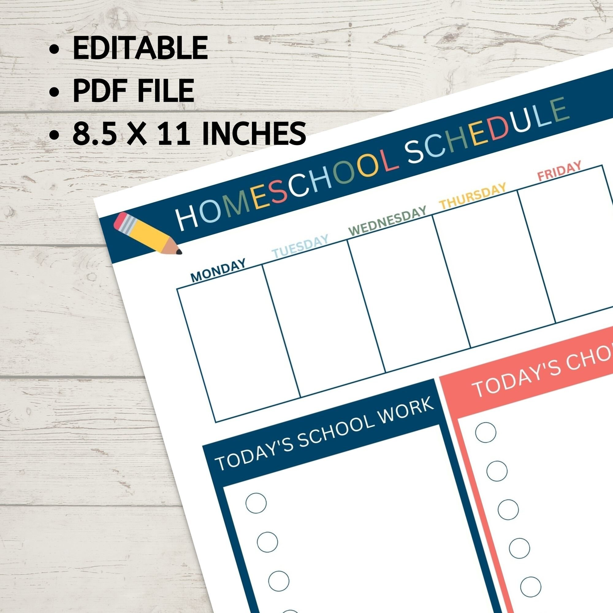Homeschool Planner Weekly Schedule for Homeschool Mom Homeschool ...