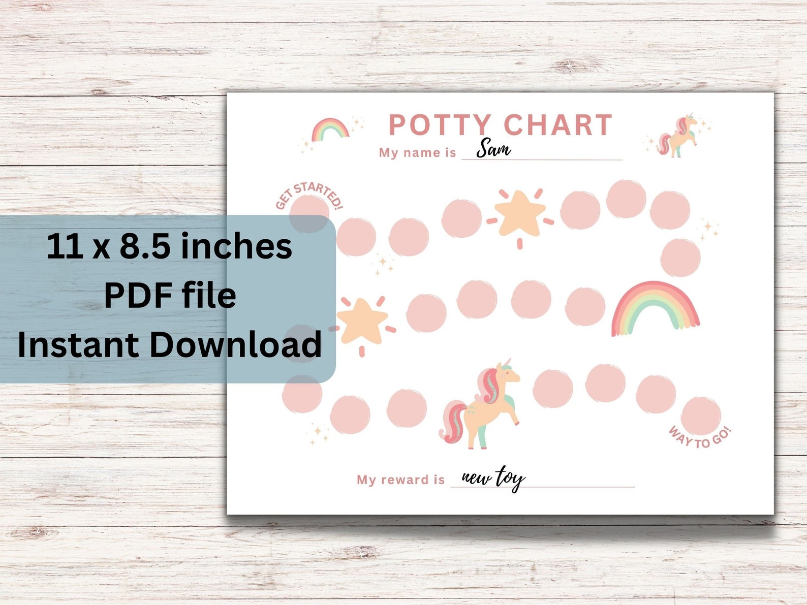 Potty Training Chart for Toddlers Potty Chart Reward Chart Toddler ...