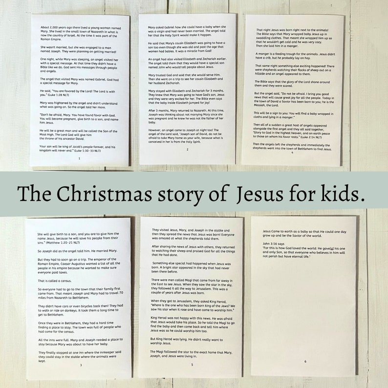 Christmas Story of Jesus Sunday School Lesson Children's Church Lesson ...