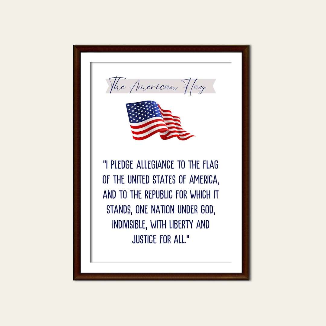 Pledge of Allegiance to the American Flag Homeschool Classroom - Etsy