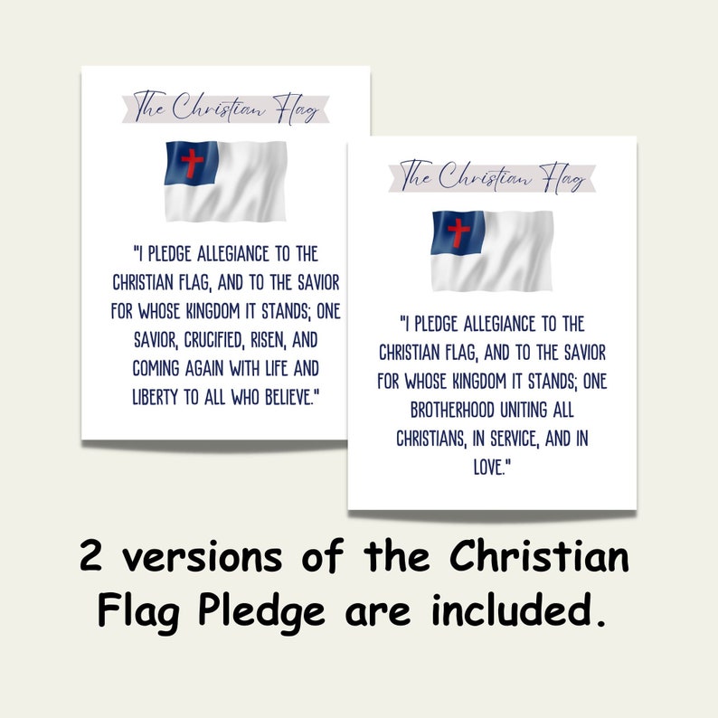 Pledge to the Bible Pledge to the Christian Flag Pledge to the American ...