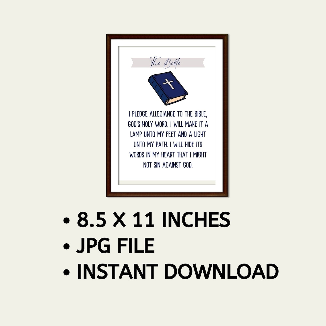 Pledge to the Bible Pledge of Allegiance to the Bible Pledge Christian ...