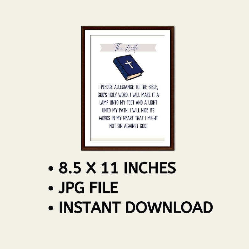 Pledge to the Bible Pledge of Allegiance to the Bible Pledge Christian ...