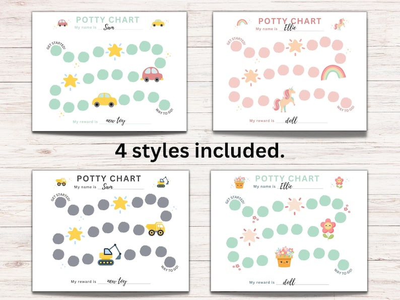 Potty Training Chart for Toddlers Potty Chart Reward Chart Toddler ...