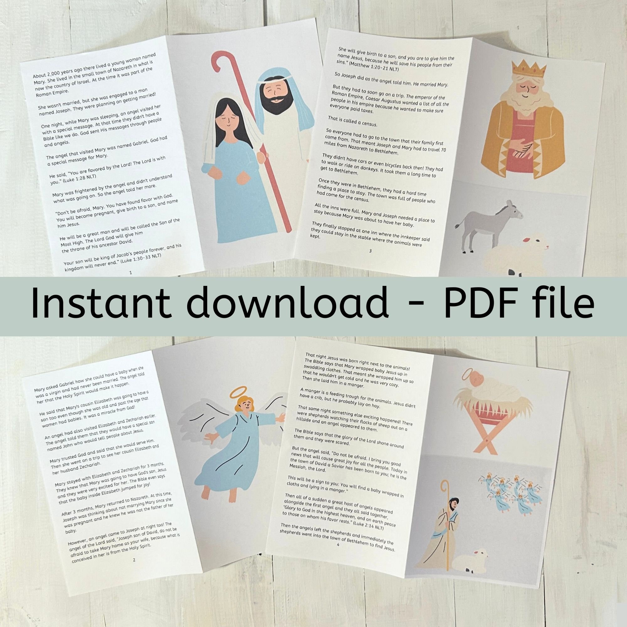 Christmas Story of Jesus Sunday School Lesson Children's Church Lesson ...