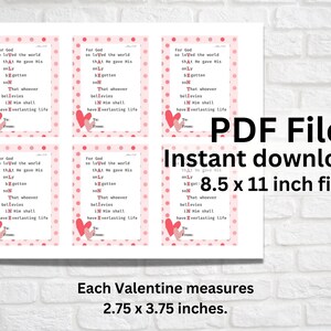 John 3:16 Valentine Card Printable, Christian Valentine, Classroom ...