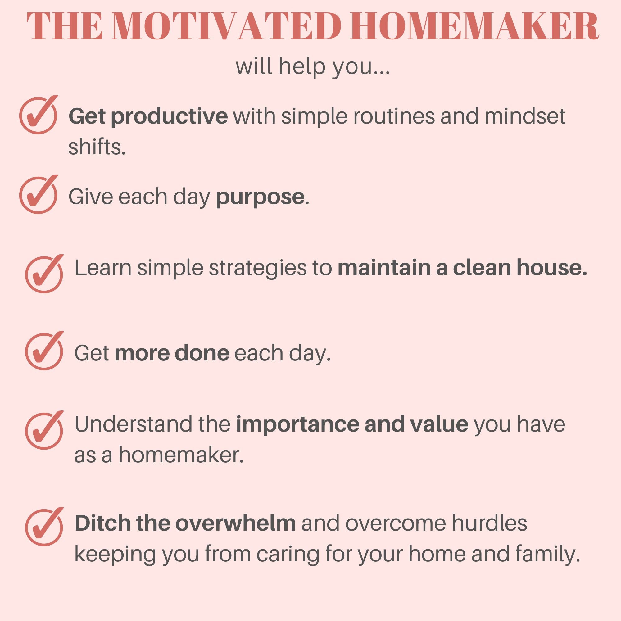 Homemaking Course the Motivated Homemaker - Etsy