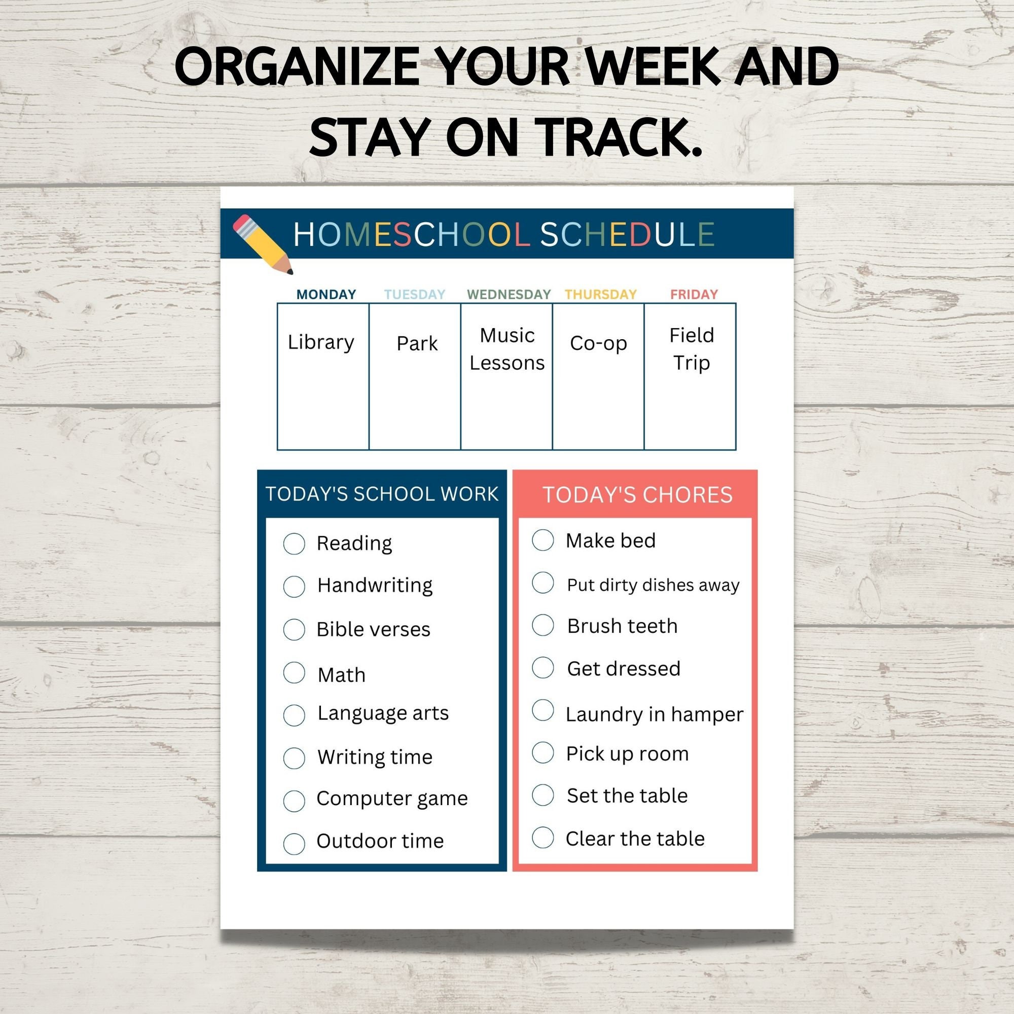 Homeschool Planner Weekly Schedule for Homeschool Mom Homeschool ...