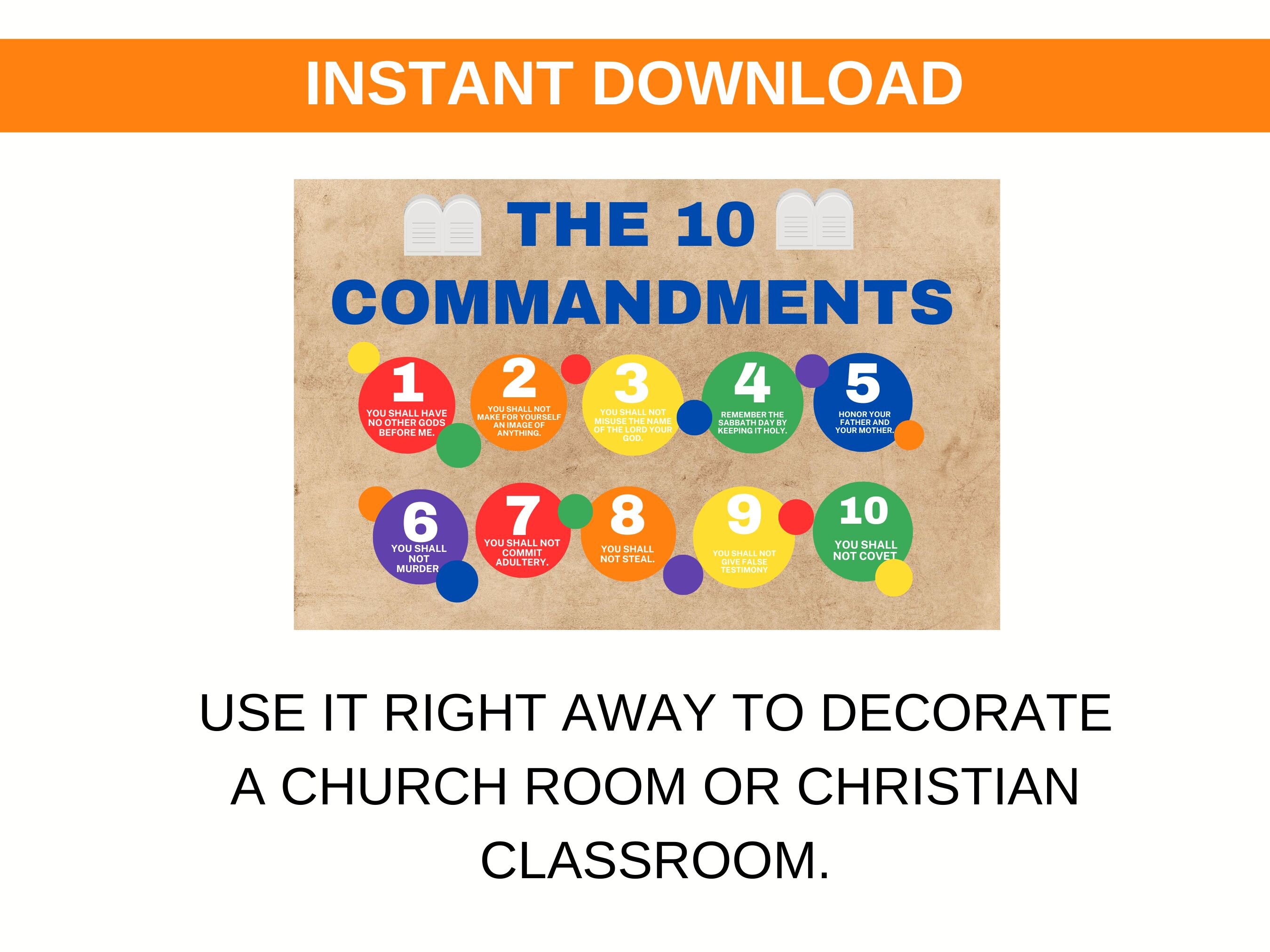 Bulletin Board Kit 10 Commandments Children's Church Resource Sunday ...