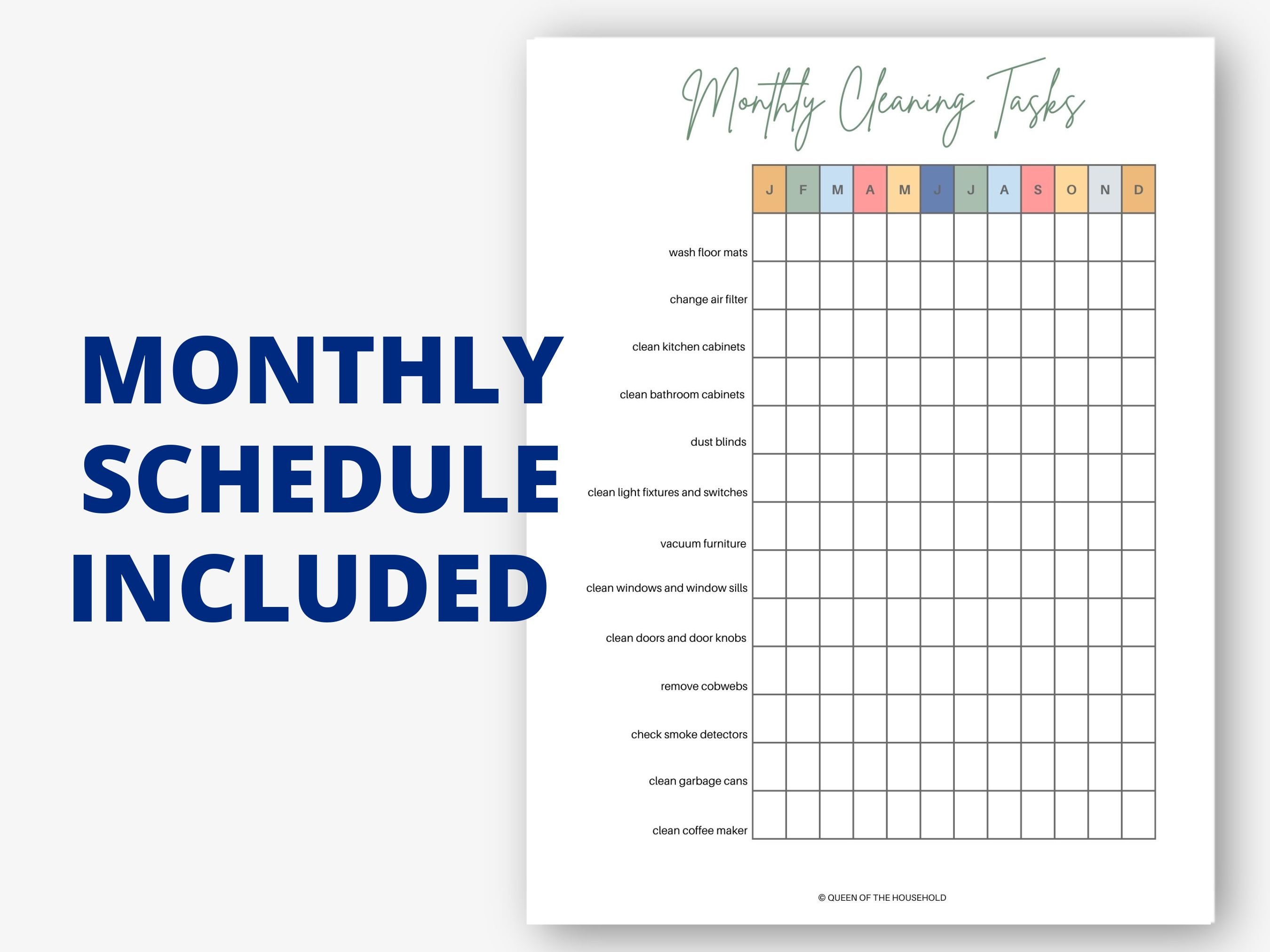Cleaning Schedule Cleaning Checklists Cleaning Planner Daily and Weekly ...