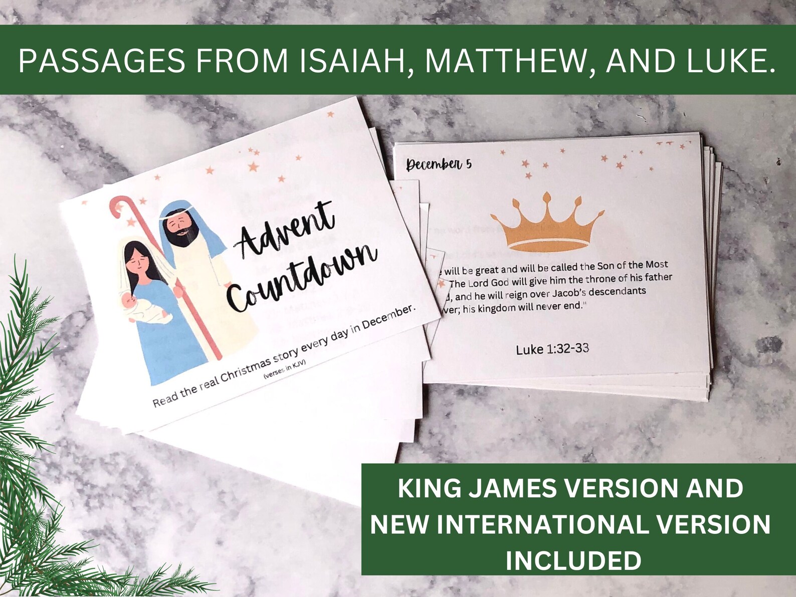 Advent Bible Verses Printable Advent Christmas Calendar Cards Bible ...