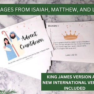 Advent Bible Verses Printable Advent Christmas Calendar Cards Bible ...