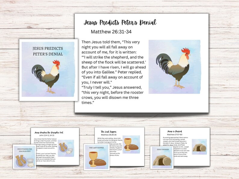Easter Story Verse Cards for Sunday School Easter Scripture for Kids ...